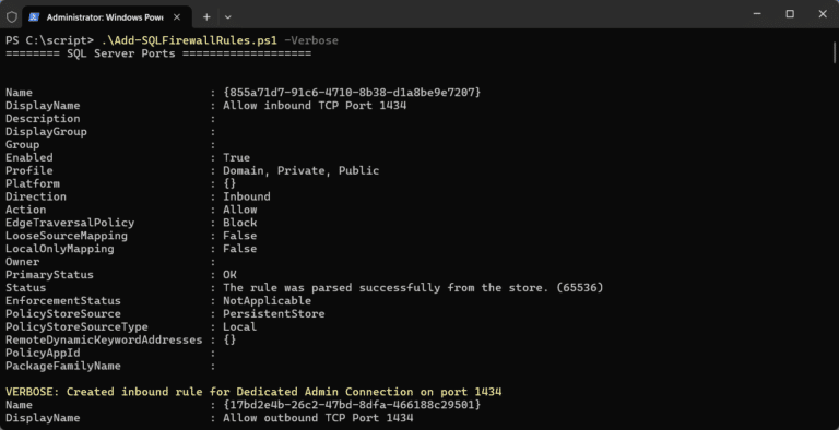 PowerShell Script For SQL Server Firewall Rules - Tweak PowerShell Script For SQL Server Firewall Rules - Tweak